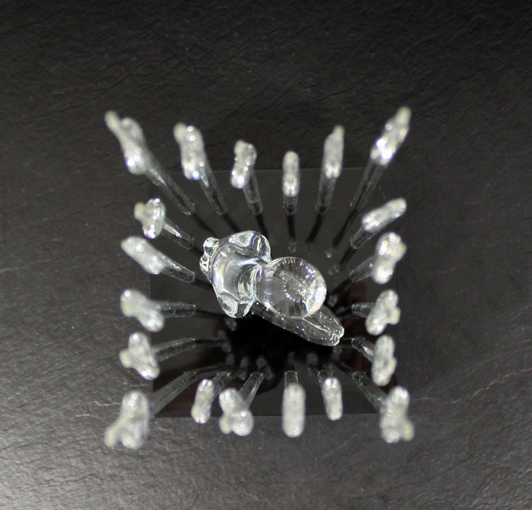 Contemporary Modern Glass Table Sculpture of Caged Woman Signed by ...