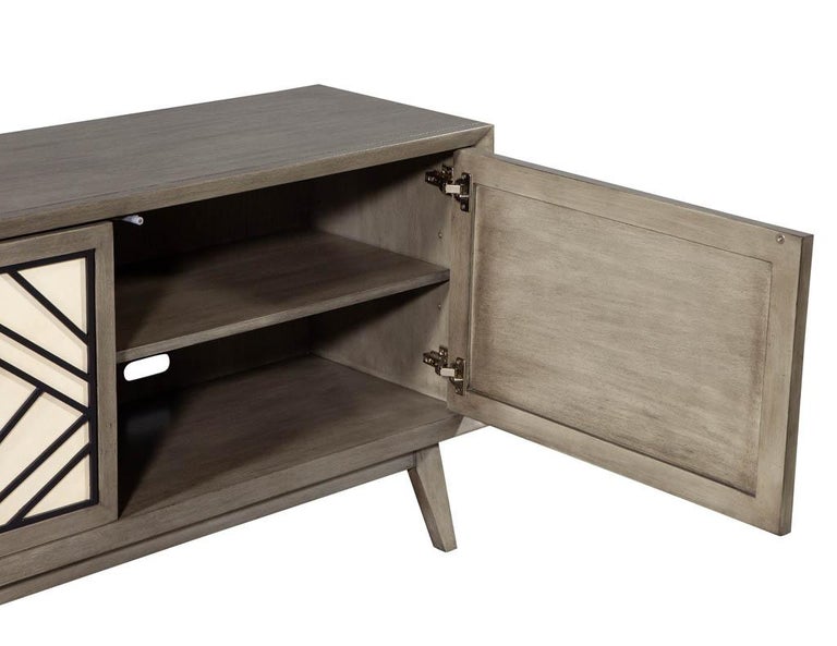 Contemporary Modern Grey Sideboard Cabinet at 1stDibs