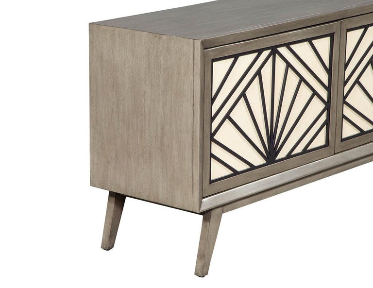 Contemporary Modern Grey Sideboard Cabinet at 1stDibs