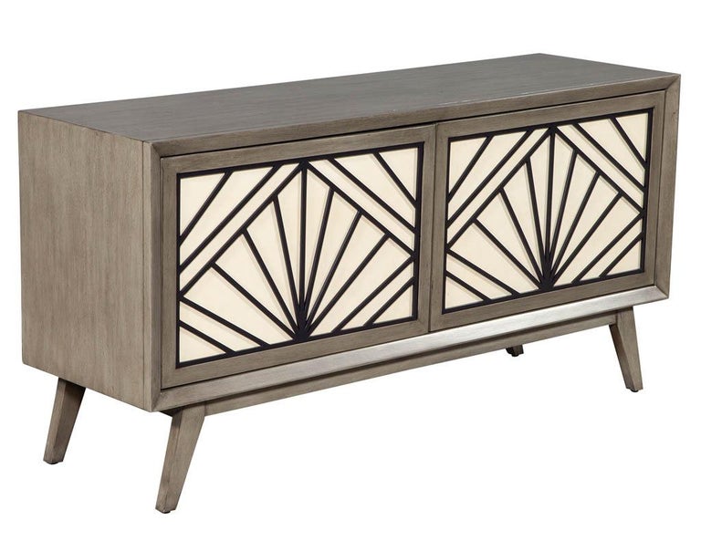 Contemporary Modern Grey Sideboard Cabinet at 1stDibs
