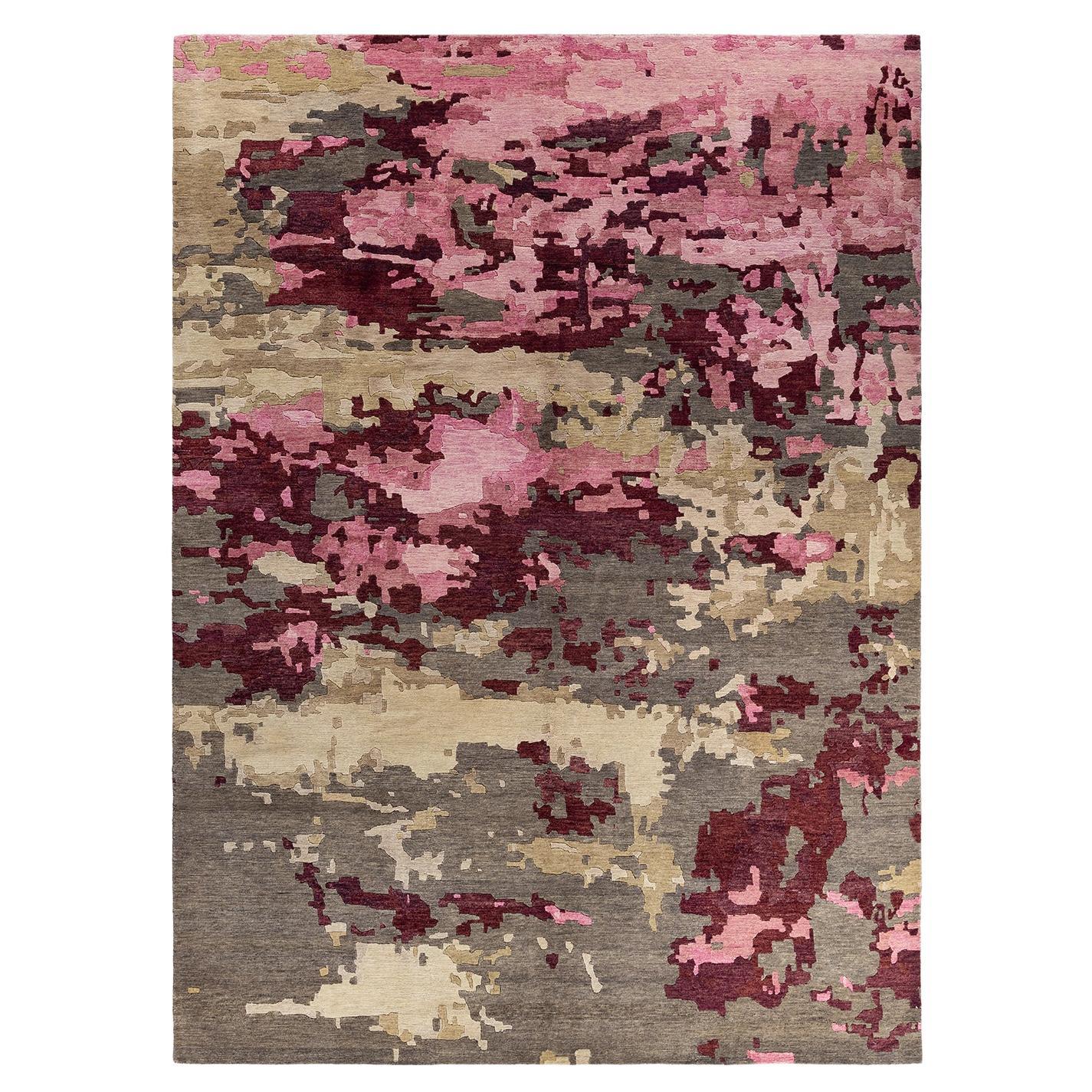 Angela Adams June, Pink Area Rug, 100% New Zealand Wool, Handcrafted ...