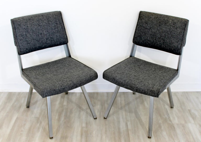 Contemporary Modern Harter Corp Pair of Gray Office Accent Chairs Steel ...