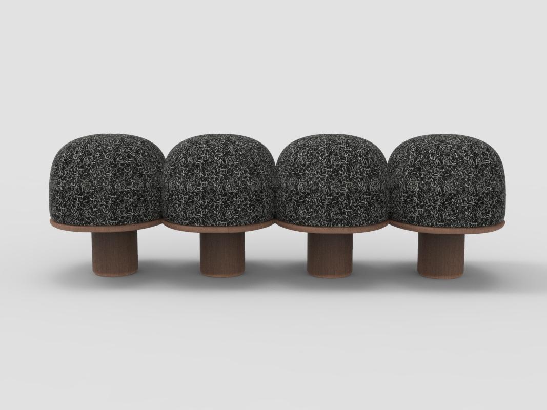 Contemporary Modern Hygge Bench in Scribble Noir by Saccal Design House ...