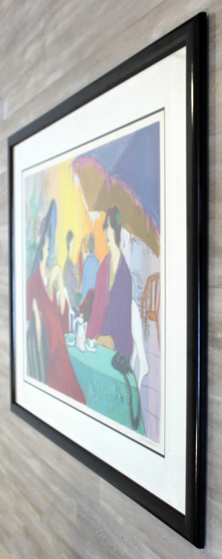 Contemporary Modern Isaac Maimon Framed Hand Signed Serigraph Cafe ...