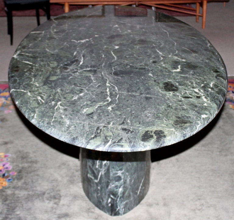 Contemporary Modern Italian Green Marble Oval Dining Table, 1980s at ...