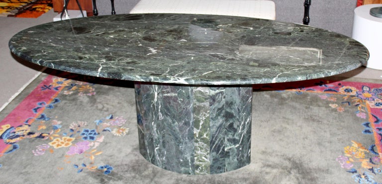Contemporary Modern Italian Green Marble Oval Dining Table, 1980s at ...