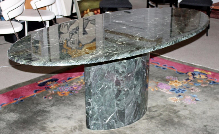 Contemporary Modern Italian Green Marble Oval Dining Table, 1980s at ...