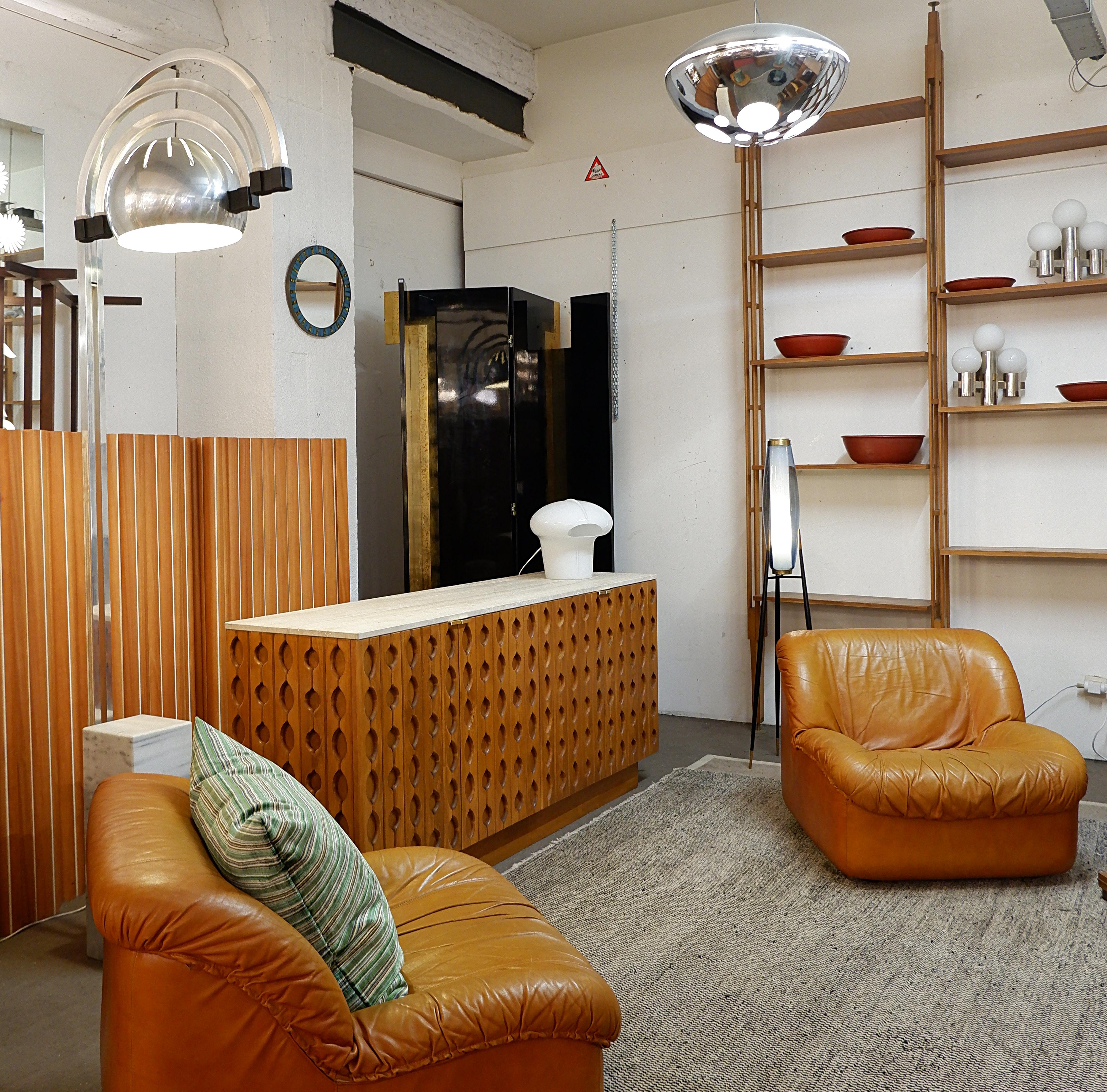 Contemporary modern italian sideboard in wood and travertin top For ...