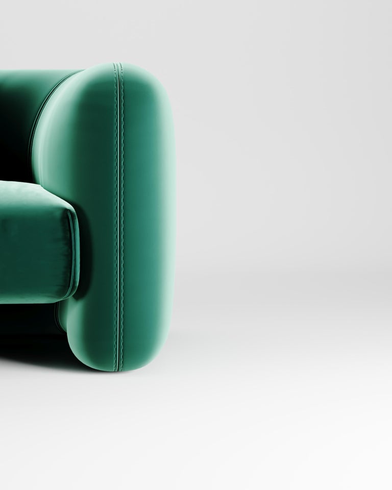 Contemporary Modern Jacob Sofa in Green Velvet Fabric by Collector ...