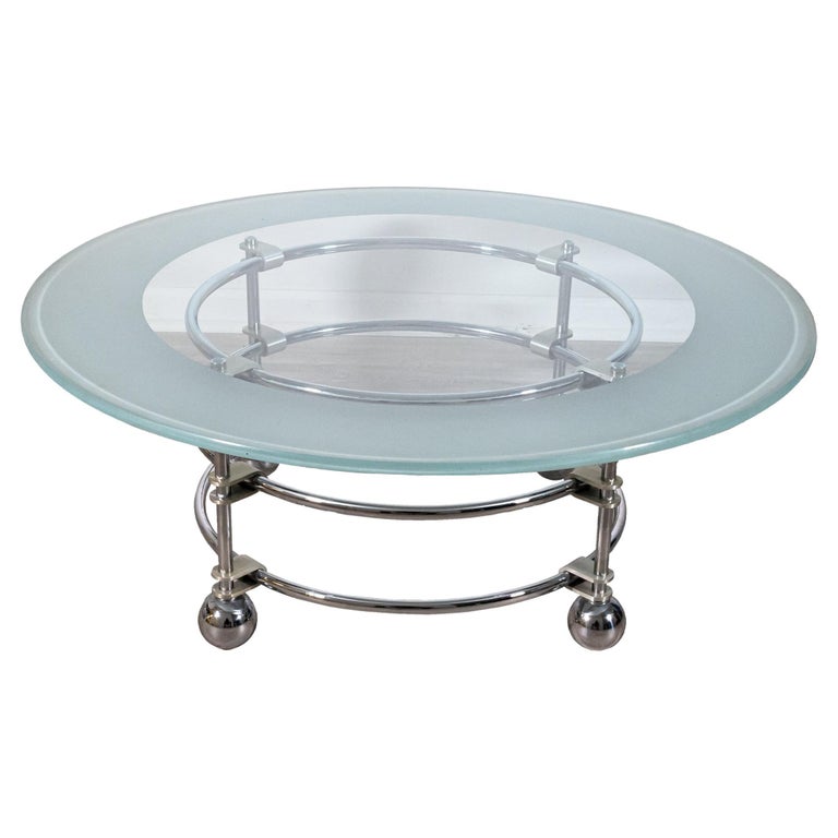 Contemporary Modern Jay Spectre Chrome and Glass Coffee Table for ...