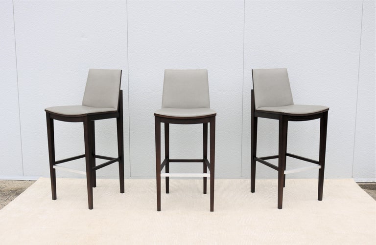 Contemporary Modern Kevin Stark for Hbf Ash Wood Carlyle Barstool, Set ...