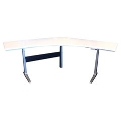 Mid-Century Modern Brass Interlocking Glass Desk Paul Evans Cityscape ...