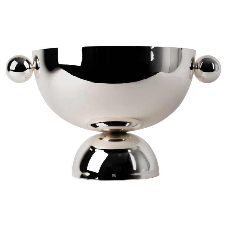Contemporary Modern, Kubbe Champagne Bucket, Varnished Silver-Nickel ...
