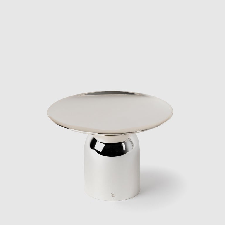 Contemporary Modern, Kubbe Round Platter, Varnished Silver-Nickel ...