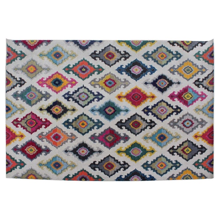 Contemporary Modern Large Multicolored Diamond Patterned Sphinx Area ...