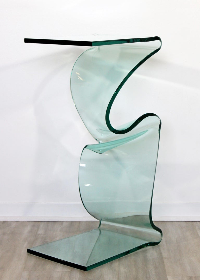 Contemporary Modern Laurel Fyfe Slump Glass Pedestal Display Stand ...