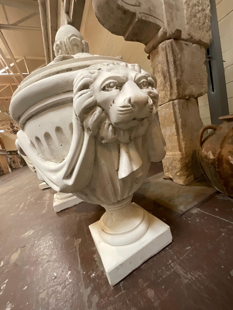 Contemporary Modern Lion Urn with Lid For Sale at 1stDibs | urn with lid