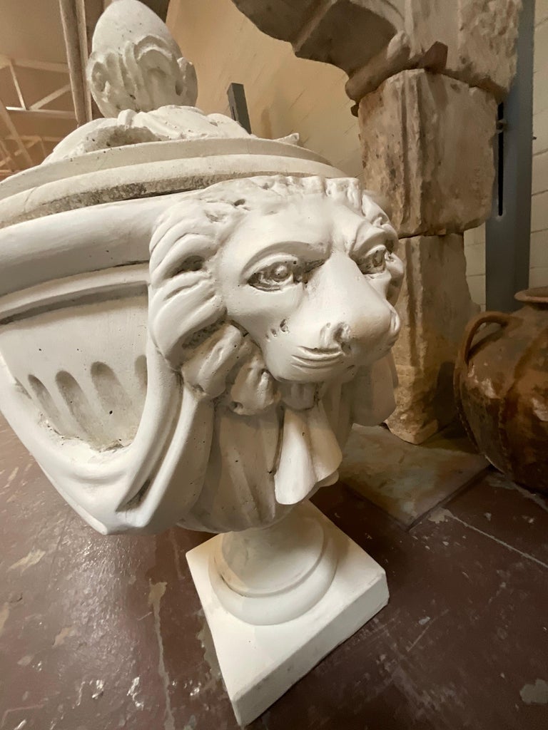 Contemporary Modern Lion Urn with Lid For Sale at 1stDibs | urn with lid