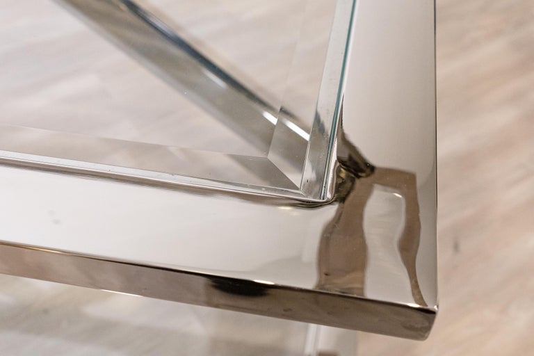 Contemporary Modern Milo Baughman Attr 3 Tier Glass And Chrome Server