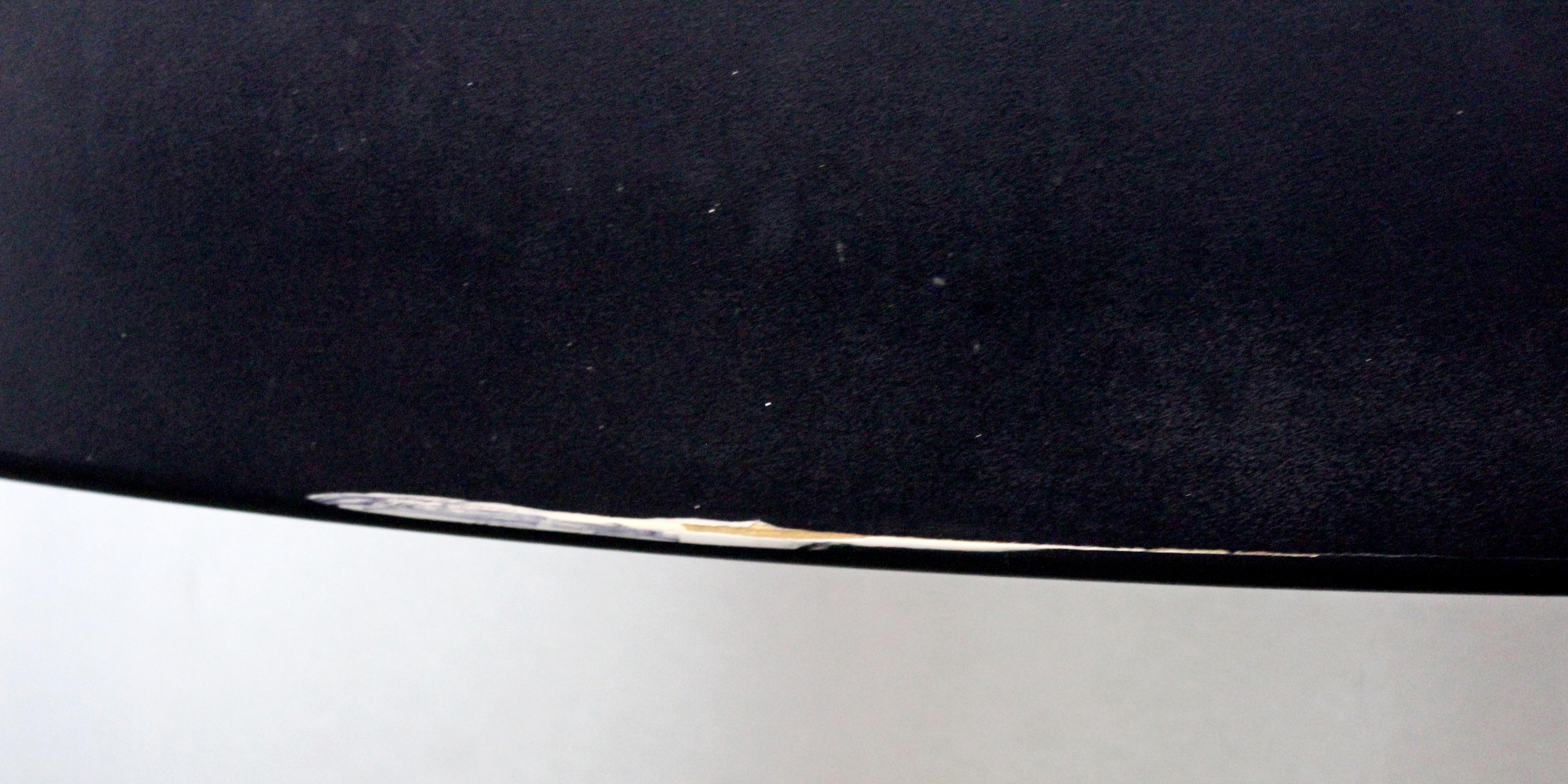 Contemporary Modern Monumental Circular Black Leather Granite Office ...