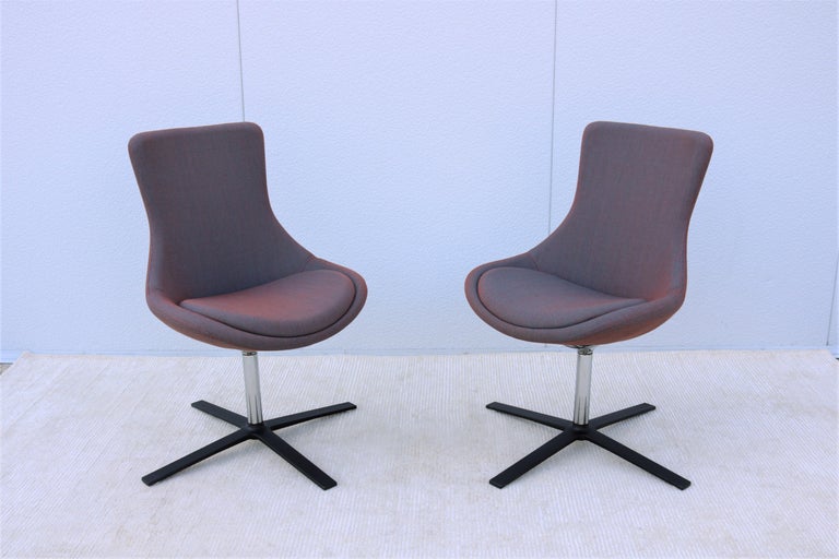 Contemporary Modern Orangebox Bloom Swivel and Tilt Guest Side Chairs ...