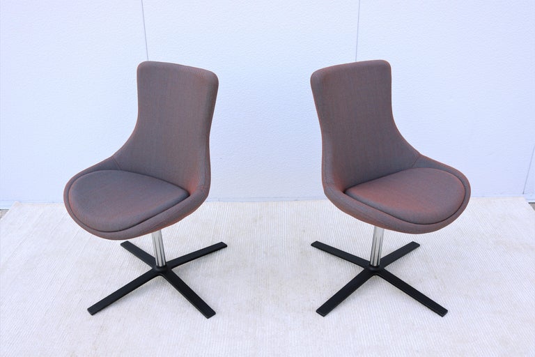 Contemporary Modern Orangebox Bloom Swivel and Tilt Guest Side Chairs ...