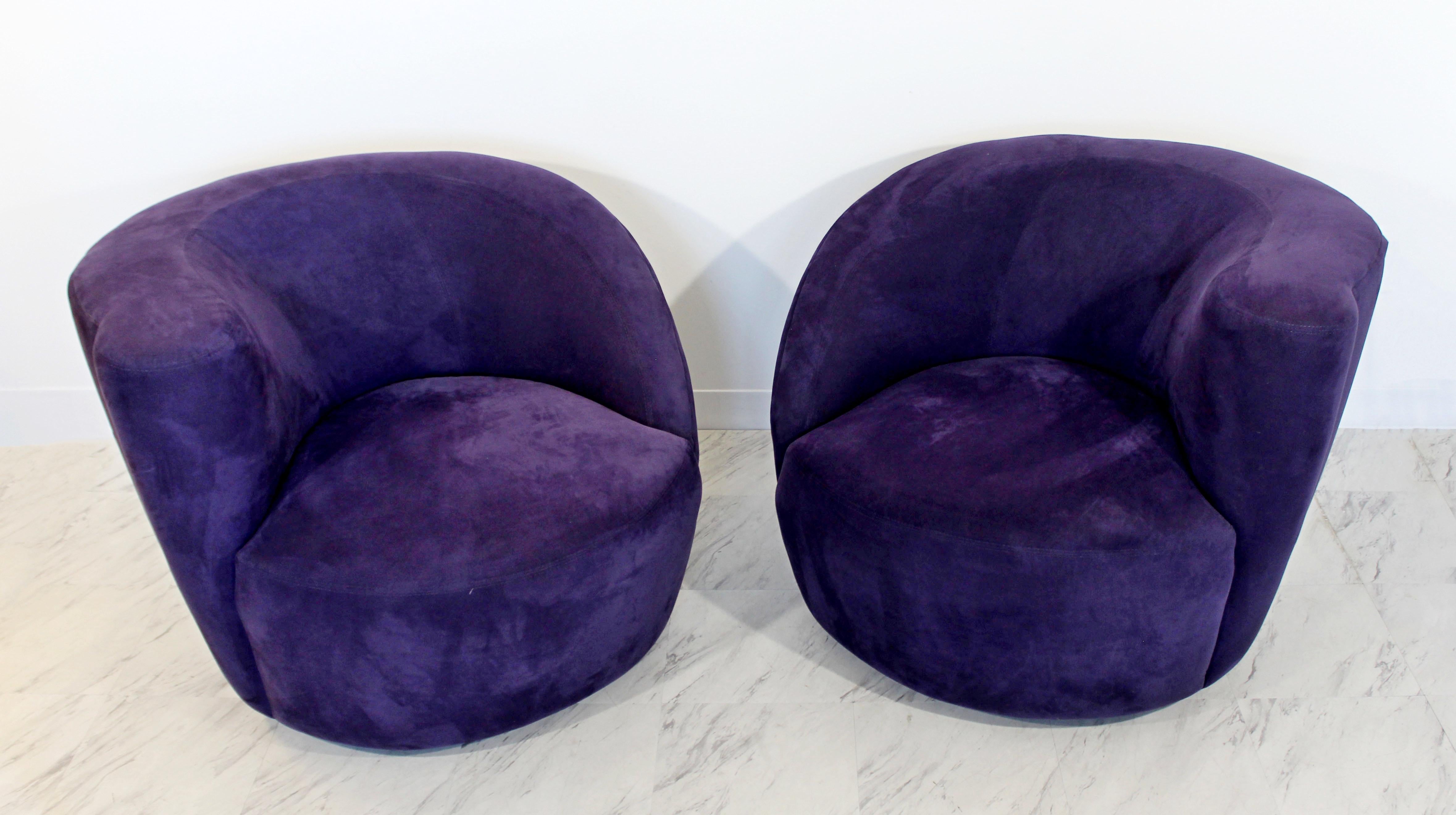 Contemporary Modern Pair of Kagan Corkscrew Swivel Chairs, 1980s at 1stDibs