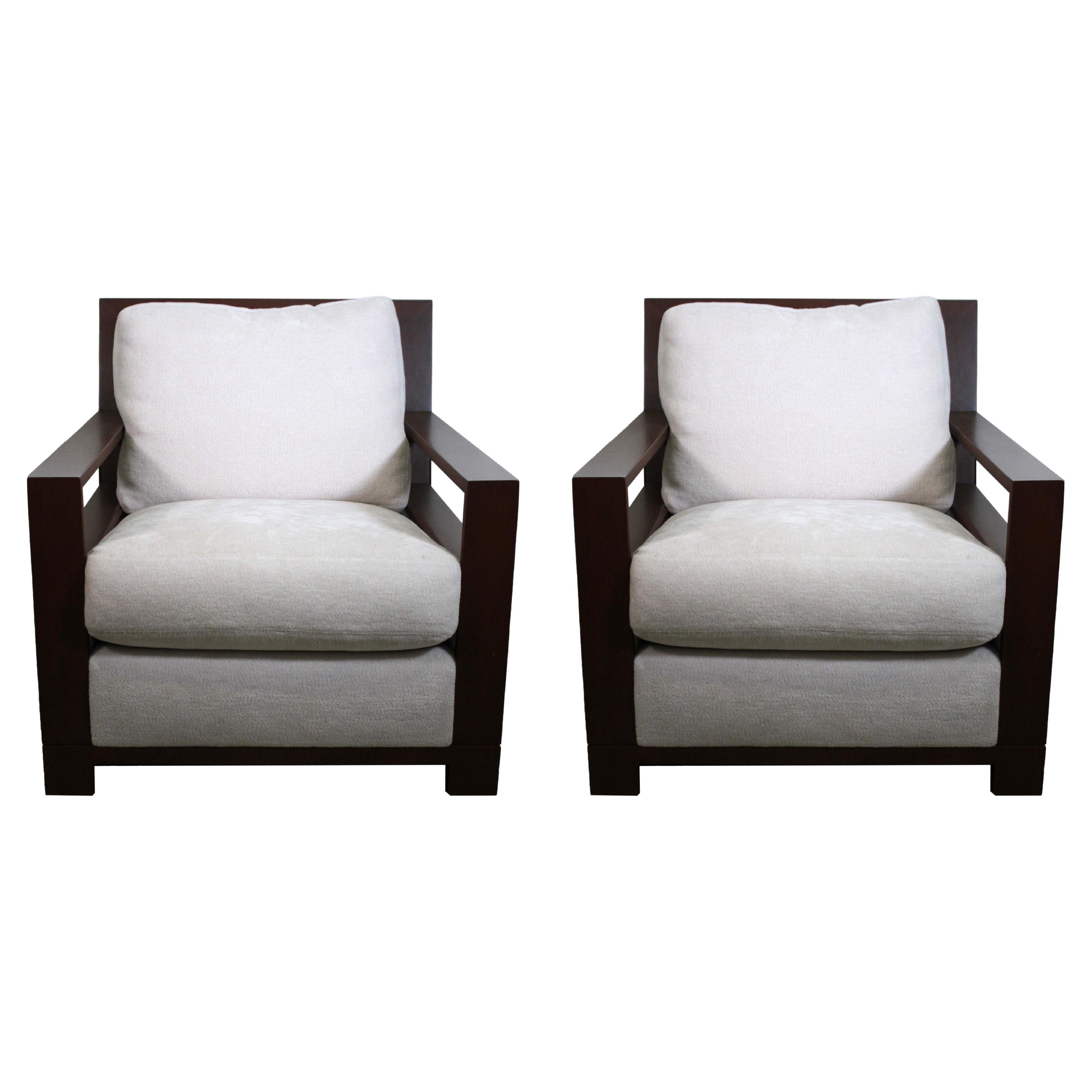 Contemporary Modern Pair of Ted Boerner Portrait Club Chairs For Sale ...
