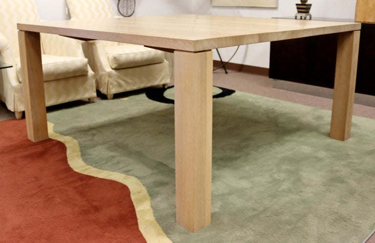 Contemporary Modern Parsons Large Oak Wood Dinette Dining Conference ...