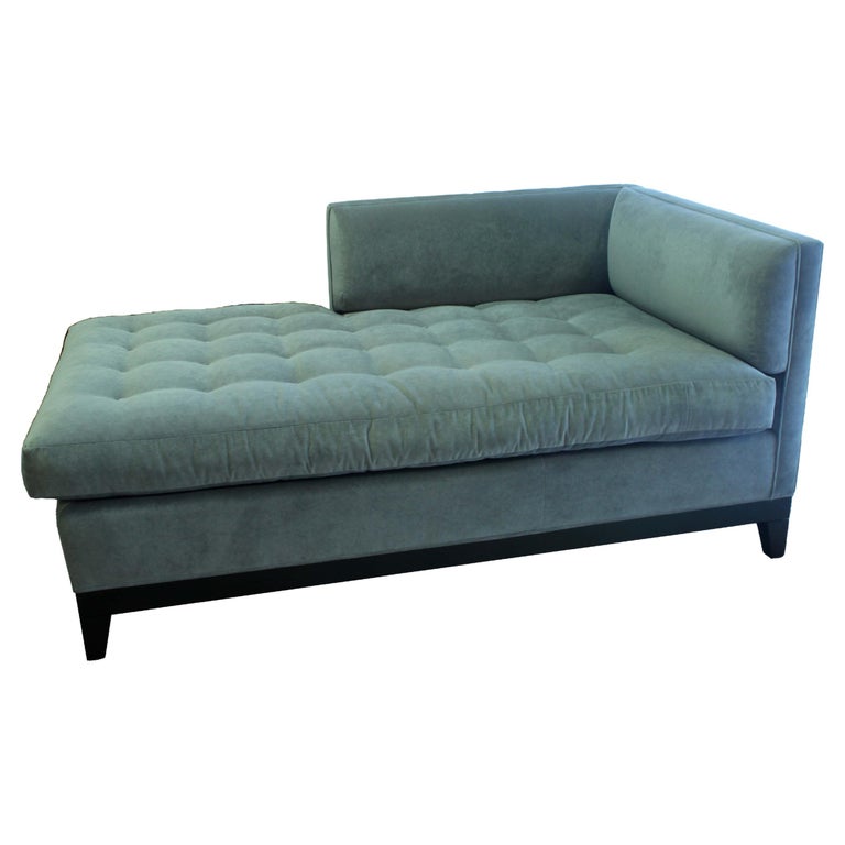 Contemporary Modern Pearson Grey Tufted Velvet Chaise For Sale at 1stDibs