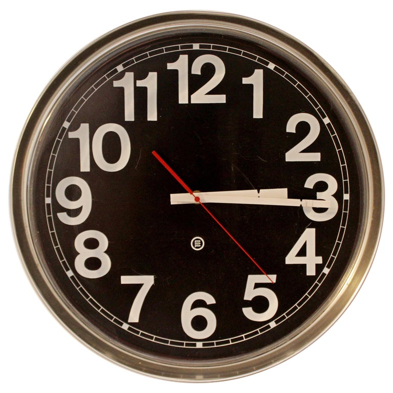 Contemporary Modern Pop Art Peter Pepper 330 Chrome Wall Clock, 1980 at ...