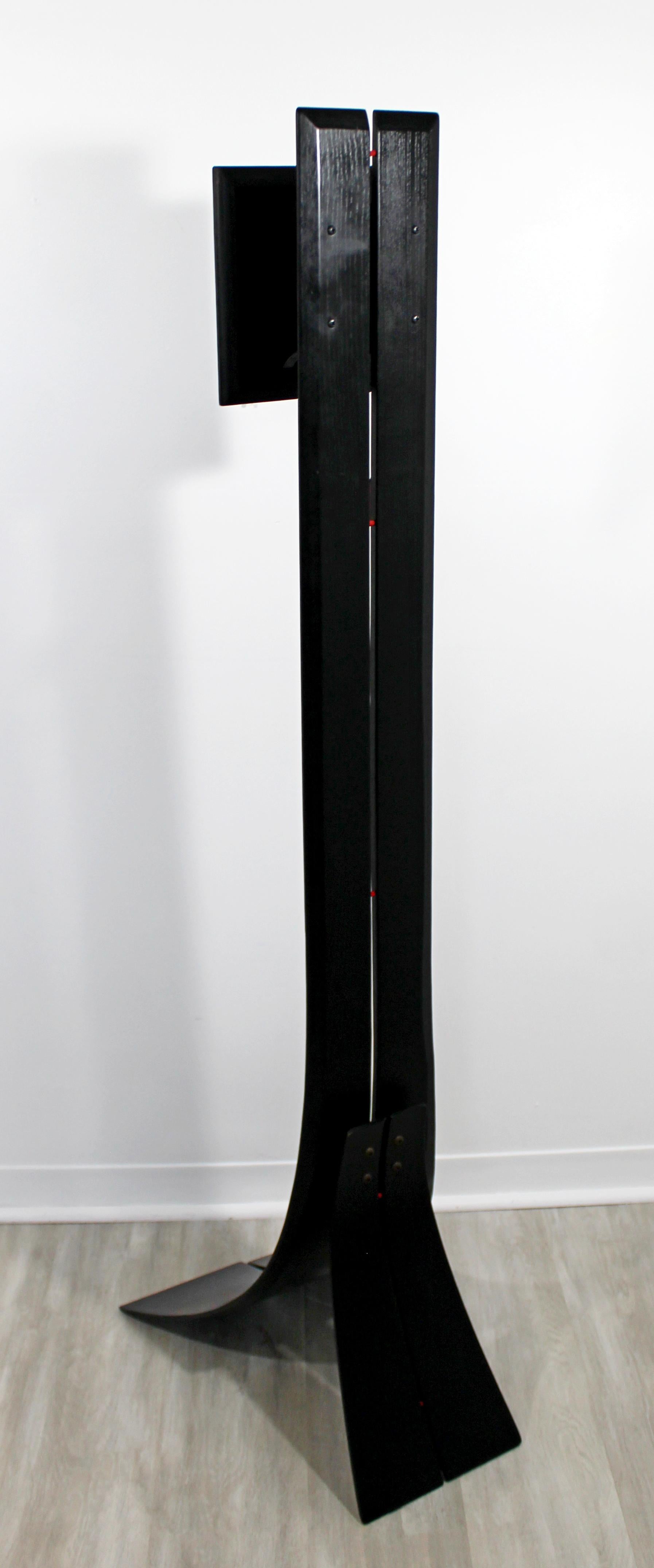 Contemporary Modern Sculptural Black Wood and Red Standing Floor Clock ...