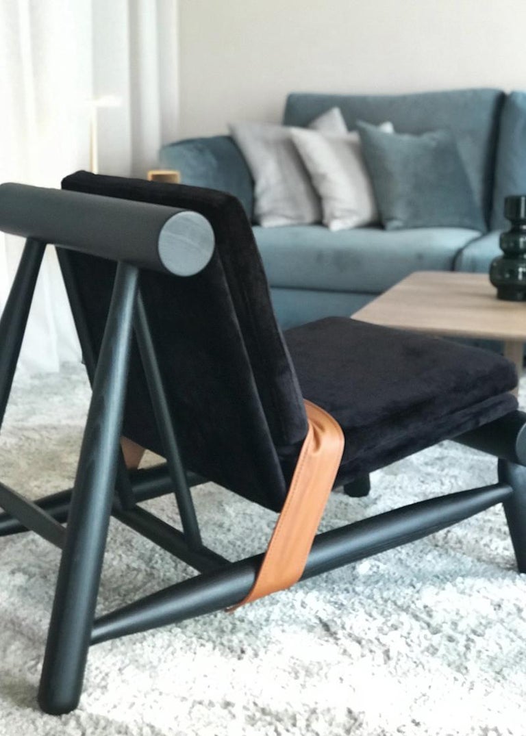 Contemporary Modern Seso Armchair in Solid Oak and Fabric by Collector ...