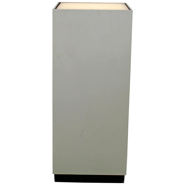 Contemporary Modern Square Lighted Display Pedestal Table at 1stDibs