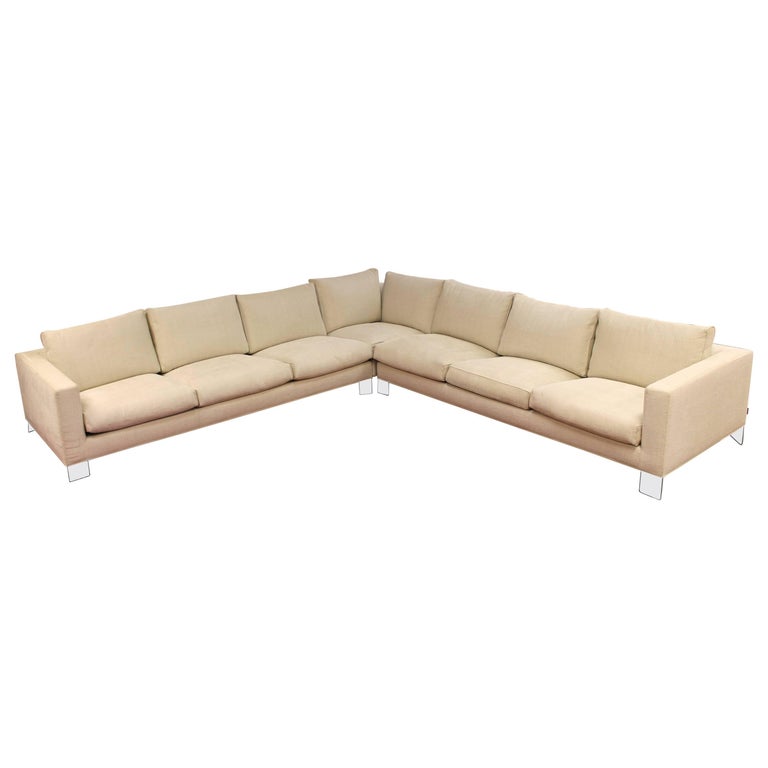 Contemporary Modern Three-Piece Sectional Sofa Minotti Italian Chrome ...