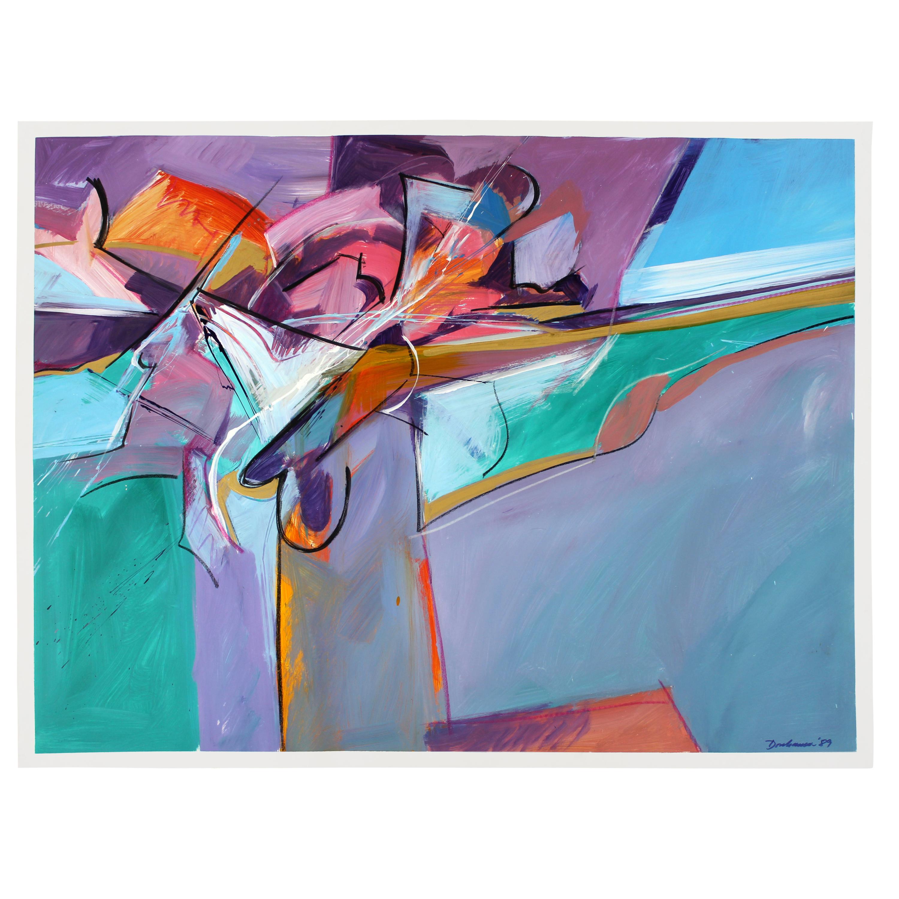 Contemporary Modern Massive Large Abstract Painting Canvas Signed MR ...