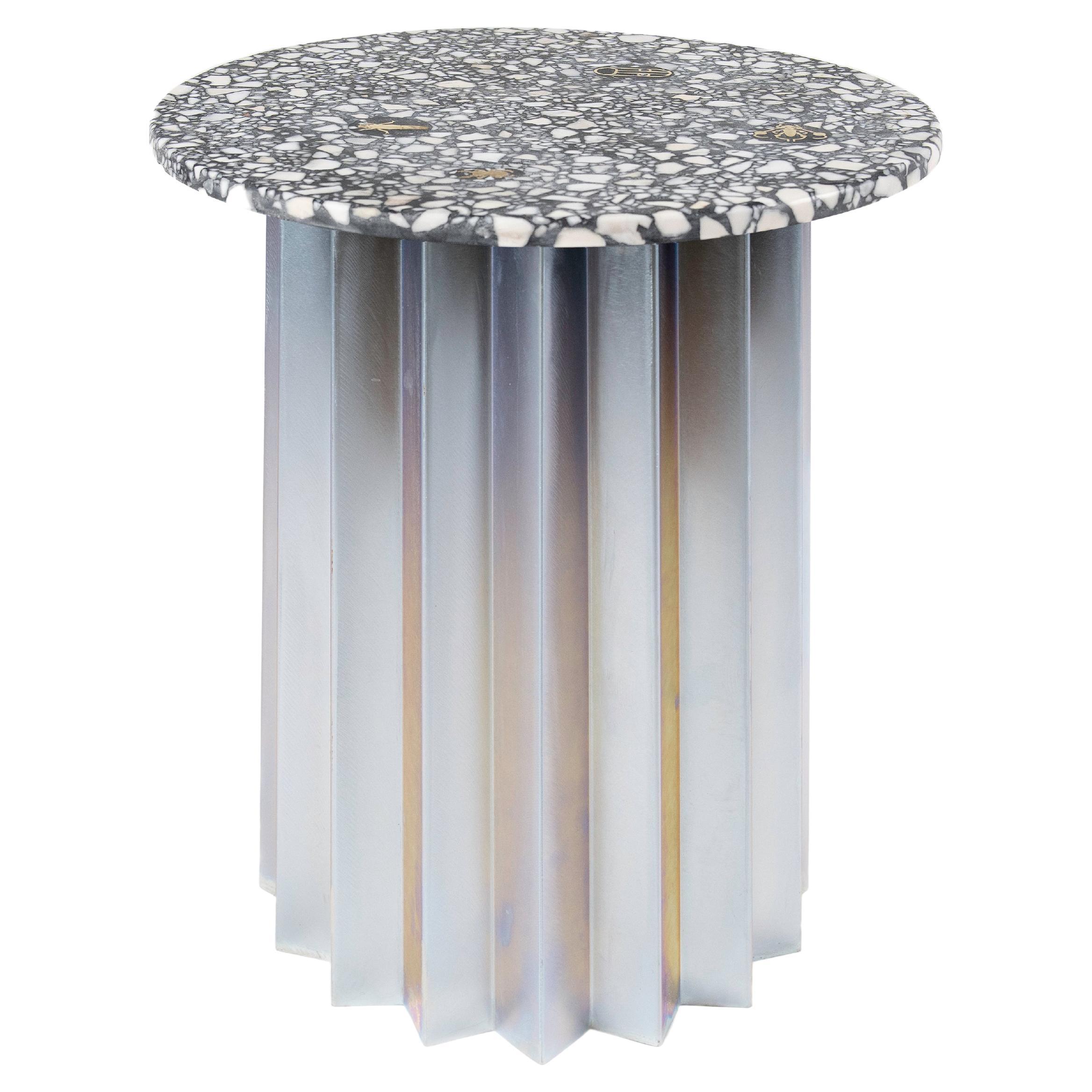 Vintage Terrazzo Top Table with Refinished Base at 1stDibs