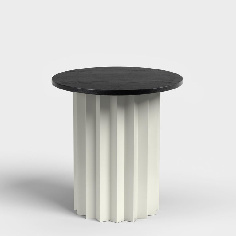 Contemporary Modern, Volume High Side Table, Metal Base and Stained ...