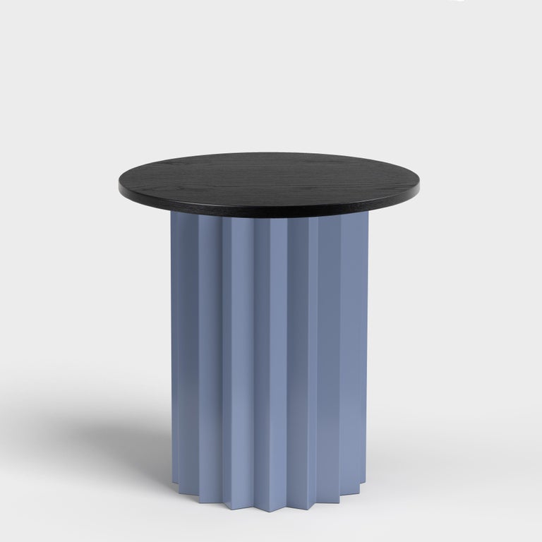 Contemporary Modern, Volume High Side Table, Metal Base and Stained ...