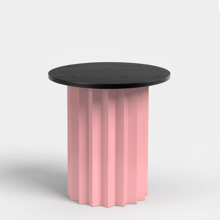 Contemporary Modern, Volume High Side Table, Metal Base and Stained ...