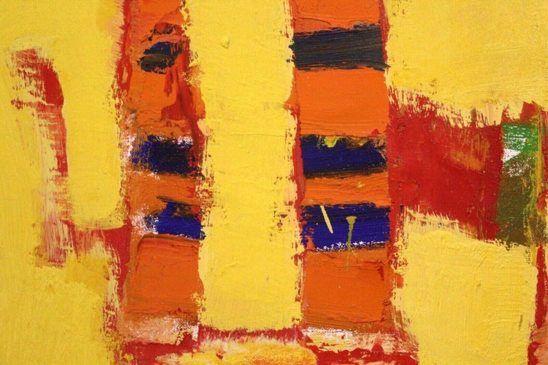 Contemporary Modern Yellow Abstract Acrylic Painting by Michelle Oka ...