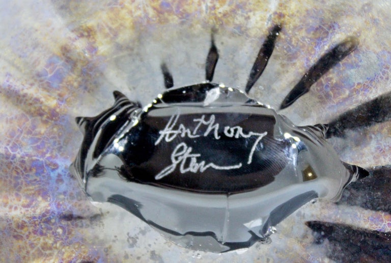 Contemporary Modernist Anthony Stern Signed Studio Vase Blown Glass ...