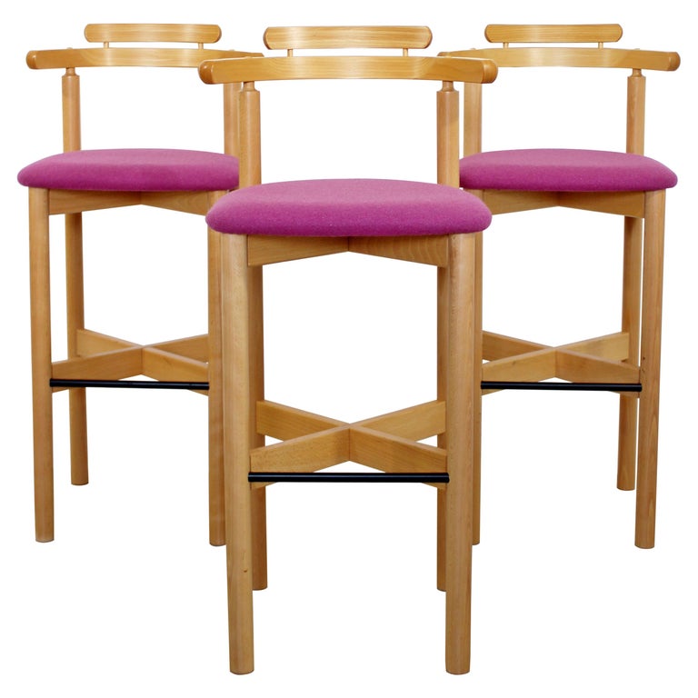 Contemporary Modernist Set of 3 Gangso Mobler Bar Stools Danish Blonde ...