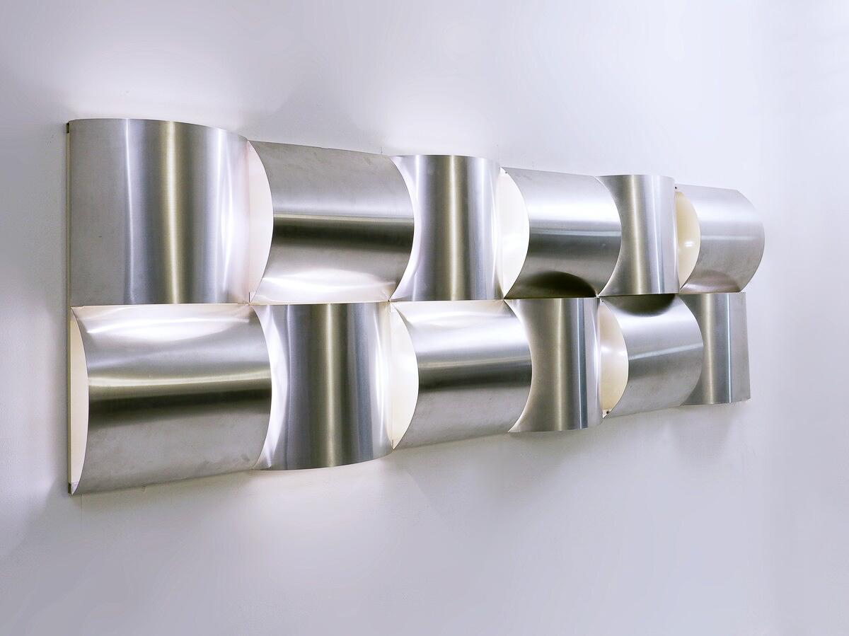 Contemporary Modular Aluminium Wall Light Panel, Belgium ( 3 panels ...