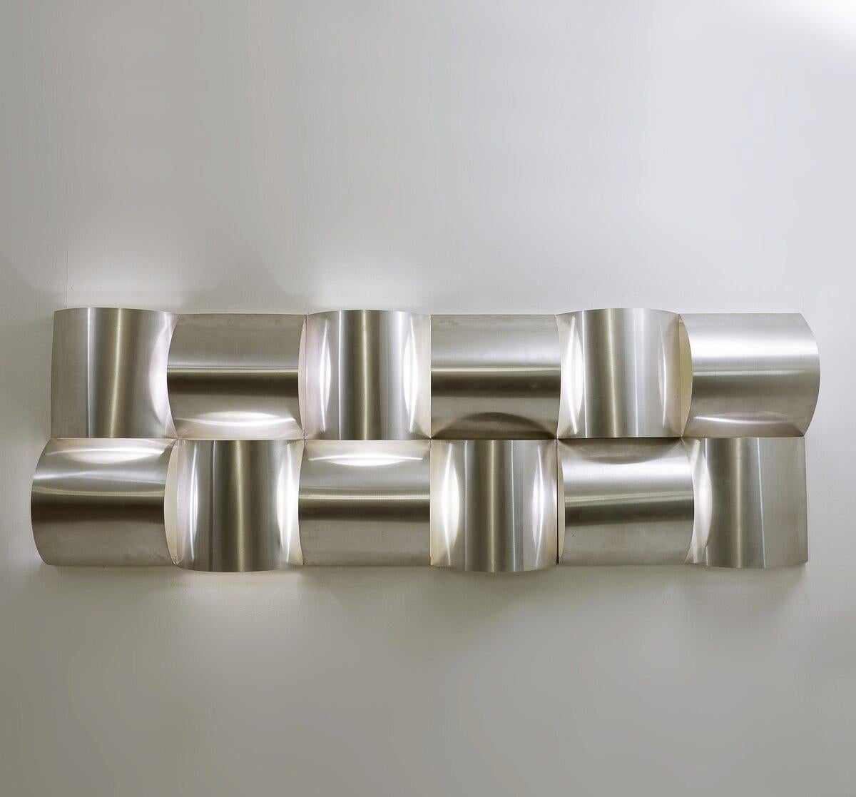 Contemporary Modular Aluminium Wall Light Panel, Belgium ( 3 panels ...