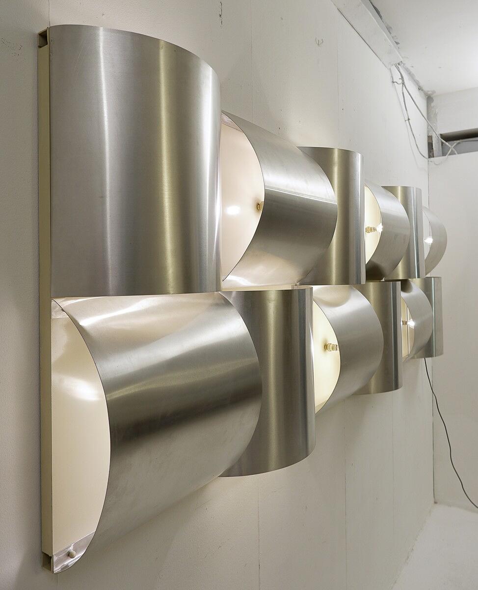 Contemporary Modular Aluminium Wall Light Panel, Belgium ( 3 panels ...