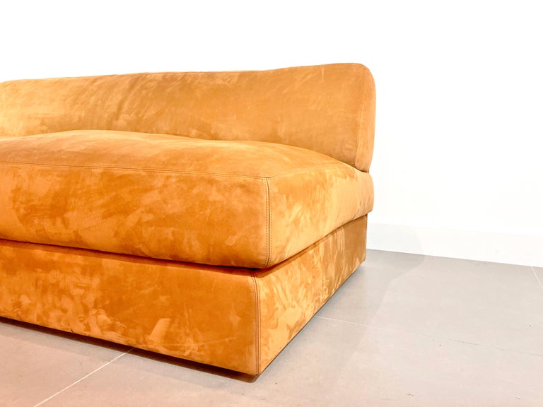 Contemporary Modular Sofa in Tan Suede, Handmade in the UK For Sale at ...