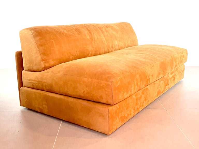 Contemporary Modular Sofa in Tan Suede, Handmade in the UK For Sale at ...