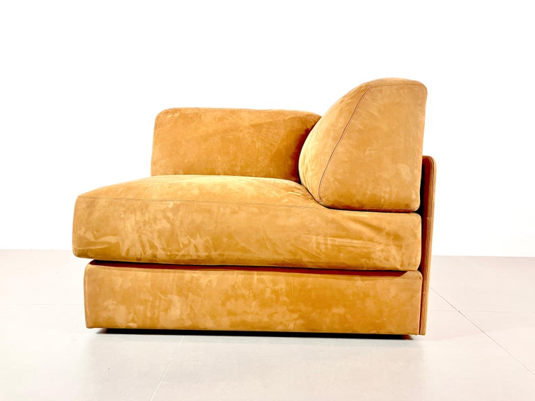 Contemporary Modular Sofa in Tan Suede, Handmade in the UK For Sale at ...