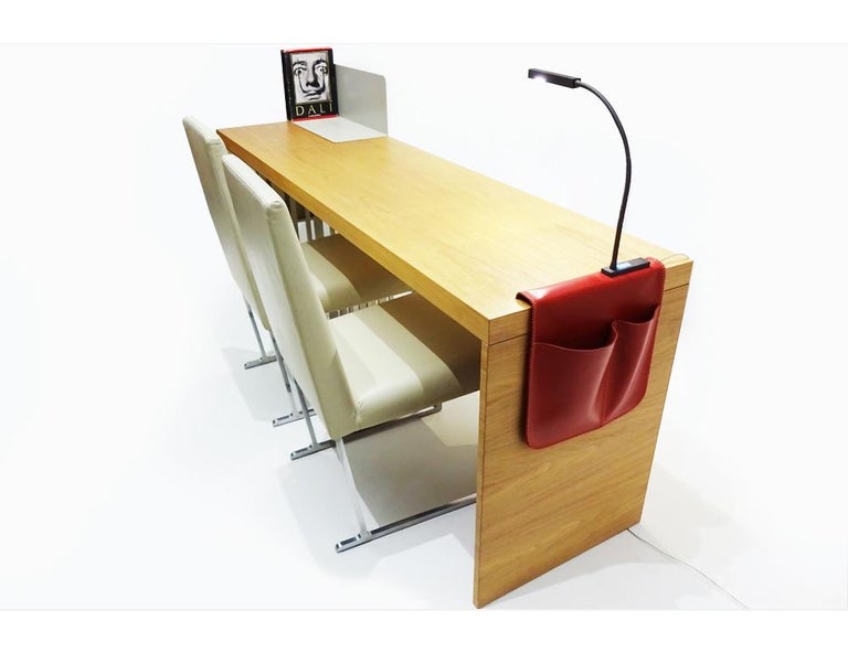 Contemporary Molteni and Co Scriba Desk with 2 B&B Italia Solo Leather ...